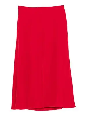 Valentino Garavani Silk Skirt With Side Zip Closure - Rosso