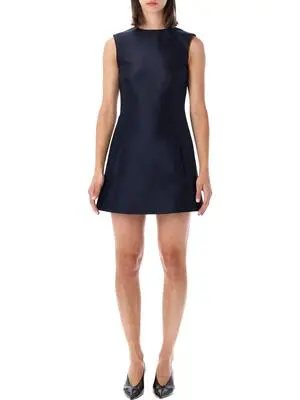 Balenciaga Wool-silk Blend Mini Dress - Blu