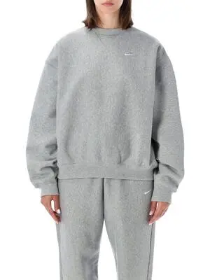 Nike NIKE Oversized Fleece Crewneck Sweatshirt With Embroidered Logo Grigio