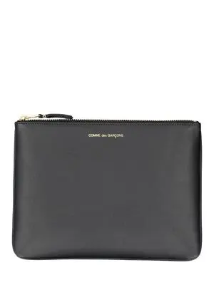 Comme Des Garçons Leather Pouch With Bow Detail - Blu