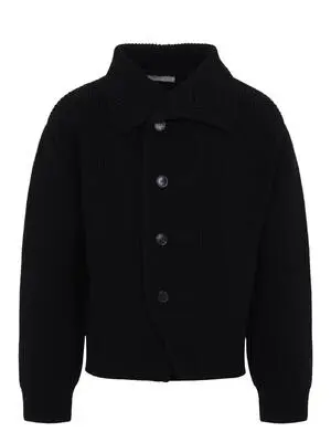 Dries Van Noten Marino Wool Cardigan - Black