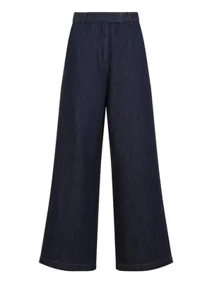 Dries Van Noten Straight-leg Cotton Denim Pants - Blue