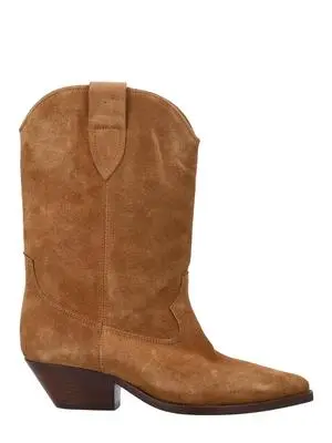 Isabel Marant Étoile Duerto Suede Cowboy Boots With Pointed Toe And Cuban Heel - Cognac