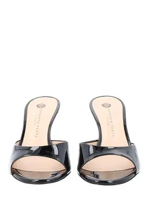 Roberto Festa Patent Leather Slide Sandals - Black