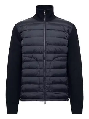 Moncler Down-filled Nylon Front Zip Sweater - Blu