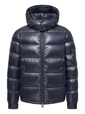 Moncler Down-filled Hooded Puffer Jacket With Detachable Hood And Drawstring Hem - Blu