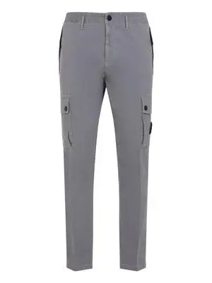 Stone Island Straight-leg Cotton Cargo Trousers - Grey