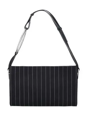 DONDUP Pinstripe Shoulder Bag With Ring Detail - Black