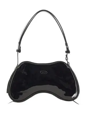 DIESEL® DIESEL Shiny Mini Shoulder Handbag With Oval D Logo Nero