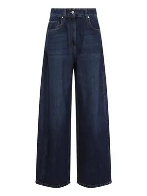 Brunello Cucinelli Barrel Leg Denim Jeans - Blue