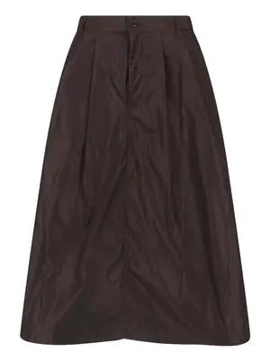 Aspesi Polished Polyester Skirt - Brown