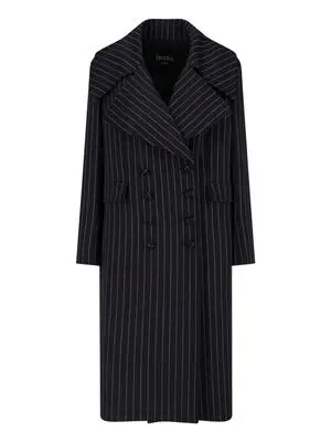 DONDUP Pinstripe Virgin Wool Blend Double-breasted Blazer - Black