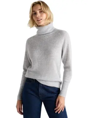 Quince Lightweight Baby Alpaca Turtleneck Sweater - Mist Grey