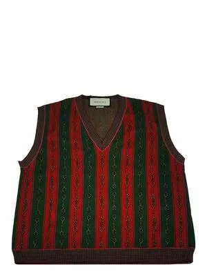 Gucci Striped V-neck Sweater Vest - Multicolor