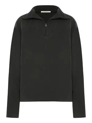 THE ROW Mabon Zip Up Top - Black