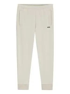 BOSS Cotton-blend Sweatpants With Embroidered Logo - Light Beige
