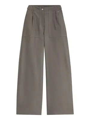 BOSS Wide-leg Cotton Denim Pants - Brown