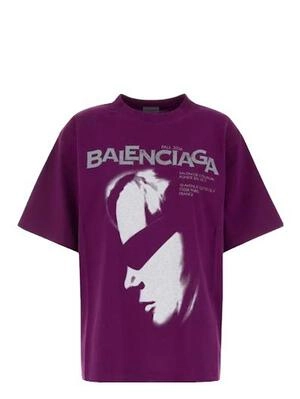 Balenciaga Large Fit Graphic T-shirt - Violet