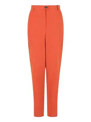 FERRAGAMO Gancini Plaque Straight-leg Trousers - Orange