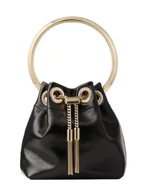 JIMMY CHOO Micro Bon Bon Mini Bucket Bag - Black