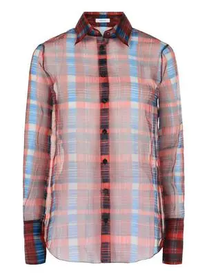 FERRAGAMO August Organza Check Shirt - Bone