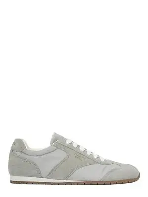 Prada Prax Nylon And Suede Sneakers - Gray