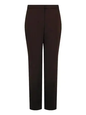 Alexander McQueen Satin Straight Leg Pants - Chocolate