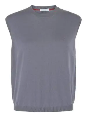 FERRAGAMO Ribbed Cashmere Knit Vest - Dark Grey