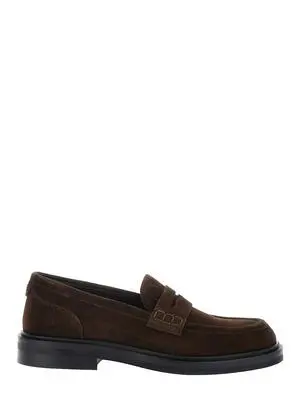 Dolce & Gabbana Suede Loafers With Logo Detail - Multicolor