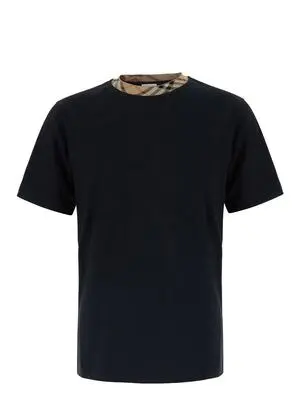 Burberry Ryan' Black T-shirt With Collar With Check Motif In Cotton For - Multicolor