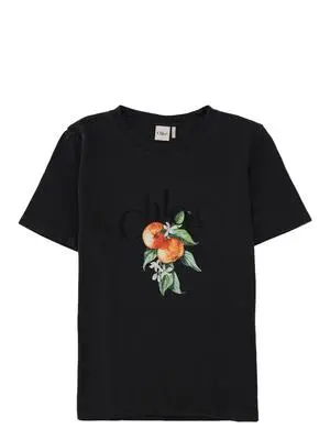 Chloé Cotton Jersey T-shirt With Logo - Black