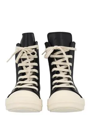 Rick Owens Leather High-top Sneakers - Black
