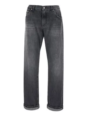 Dolce & Gabbana Denim Jeans With Faded Effect - Gray
