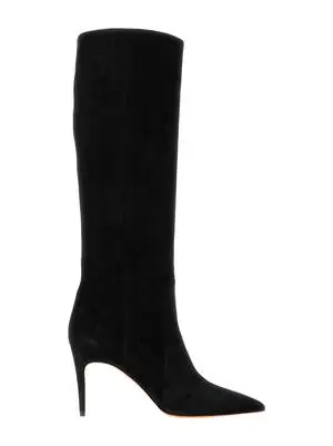 Santoni Suede Knee High Boots - Black