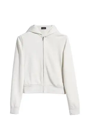 Gucci Cotton Silk Jersey Zip Sweatshirt With Double G Embroidery - White