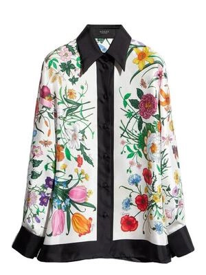 Gucci Printed Silk Shirt - White