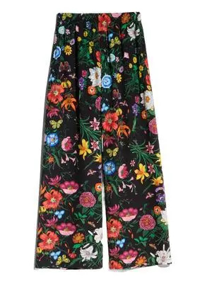 Gucci Printed Silk Leisure Pants - Black