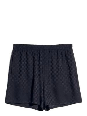 Gucci Gg Silk Jacquard Shorts - Blue