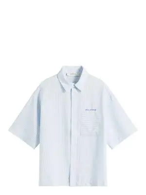 ABOUT:BLANK Seersucker Short Sleeve Shirt - Blue