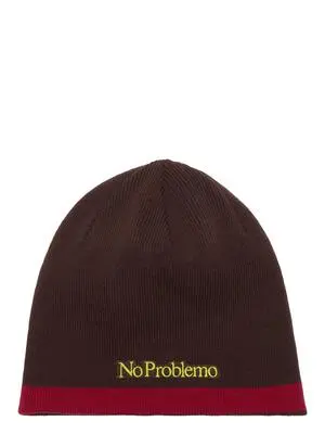 NO PROBLEMO Reversible Stripe Beanie - Brown