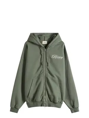RONNING X End Zip Hooded Sweatshirt - Sage Green