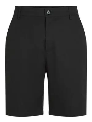 Karl Lagerfeld Cotton Chino Shorts With Monogram Detail - Black