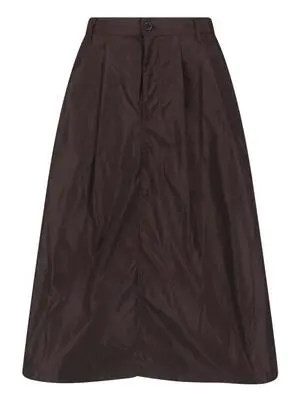 Aspesi Midi Skirt In Technical Fabric - Brown