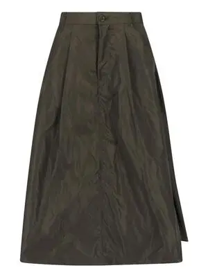 Aspesi Midi Skirt In Technical Fabric - Green