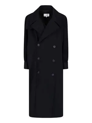 MAISON MARGIELA Cotton Twill Trench Coat - Black