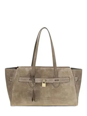 Brunello Cucinelli Suede Shoulder Bag - Beige