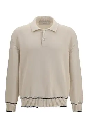 GOLDEN GOOSE Rindley Polo With Logo Print Ale - Cream