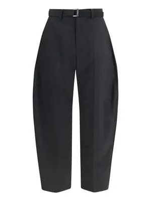 Sacai Wool Tailored Pants With Belt - Black