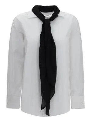 Sacai Cotton Poplin Scarf Shirt - White