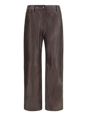 Magda Butrym Straight-leg Leather Pants - Brown
